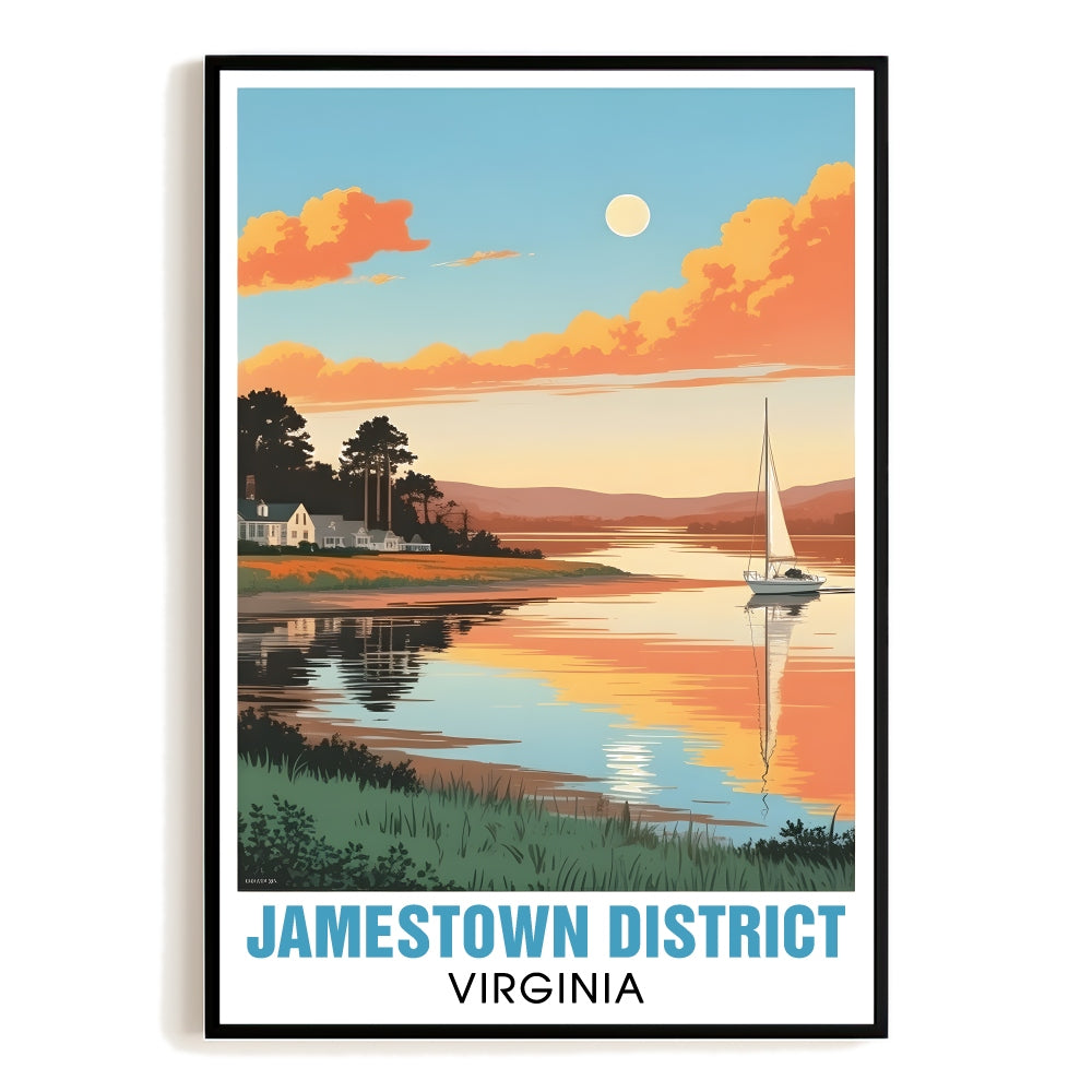 Jamestown District Virginia Vintage Travel Poster Nature City Wall Art ...