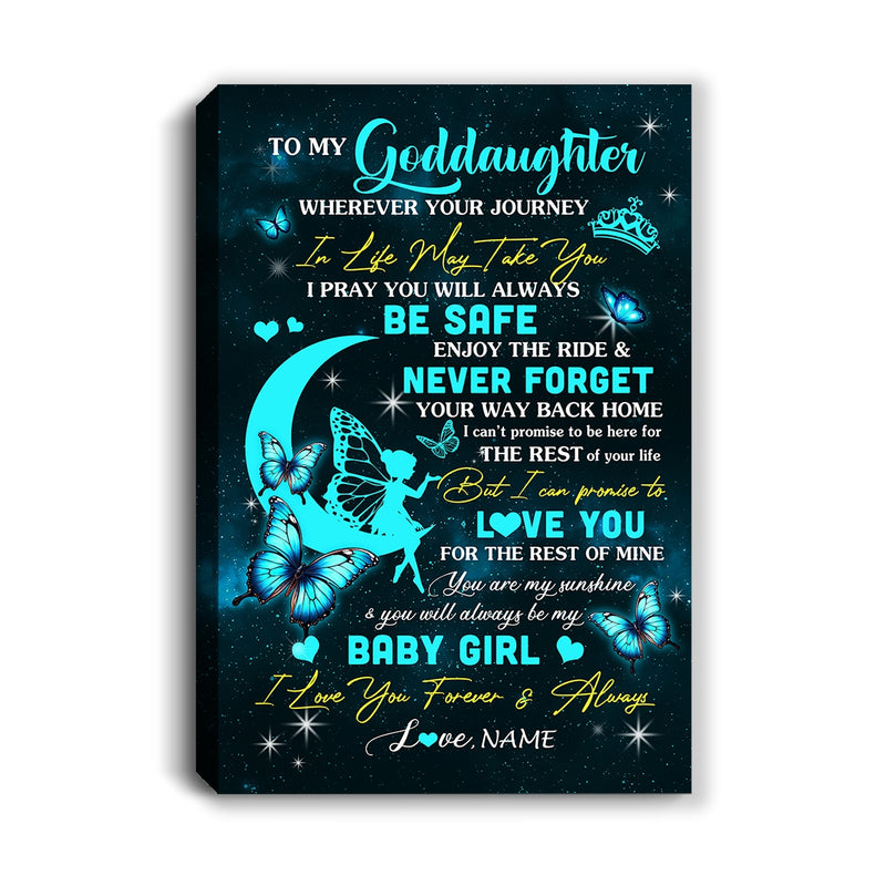 Personalized To My Goddaughter Canvas From Godmother Godfather Fairy ...