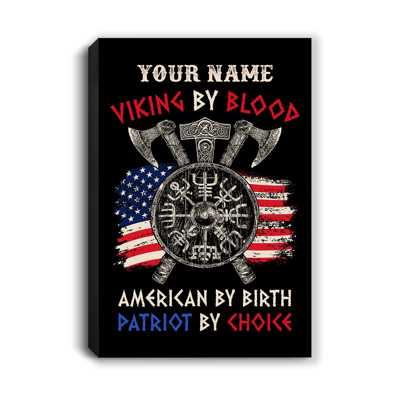 Personalized Viking Canvas Viking By Blood American By Birth Odin God ...