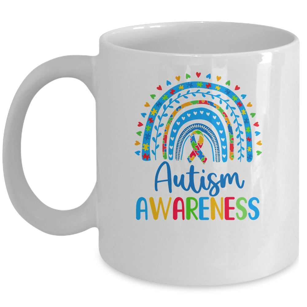Autism Awareness Rainbow Puzzle Autism Awareness Month Ceramic Mug 11oz ...