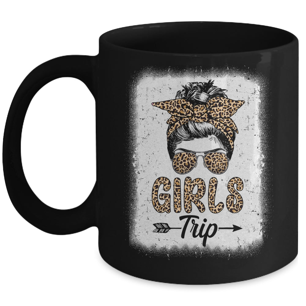 Girls Trip 2026 Messy Bun Leopard Best Friend Matching Girl Ceramic Mug ...