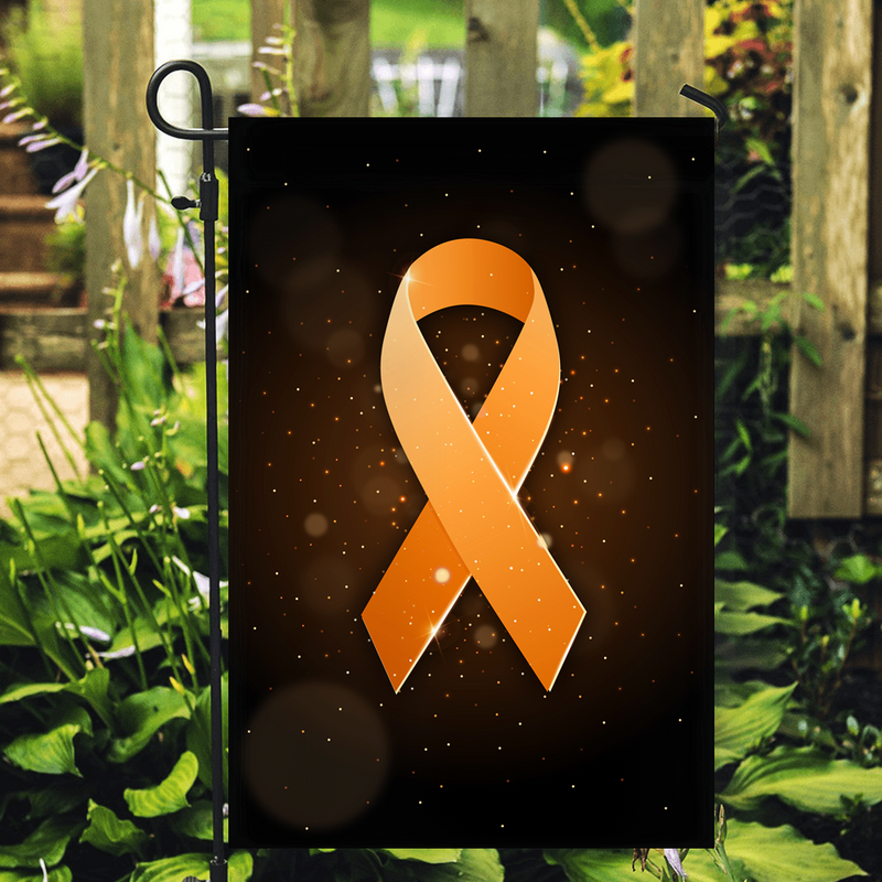 Kidney Cancer Leukemia Multiple Sclerosis Awareness Flag Orange Ribbon ...
