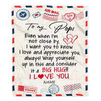 Personalized To My Pops Blanket From Grandkids I Love You Hugs Air Mail ...